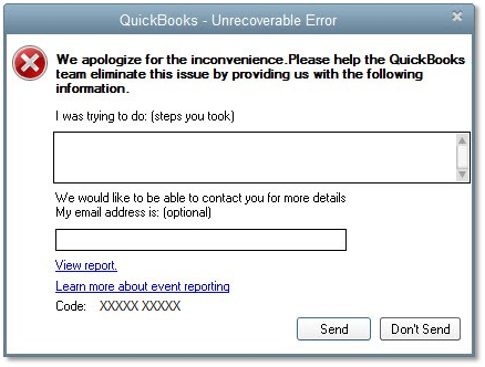 QuickBooks- Unrecoverable Error
